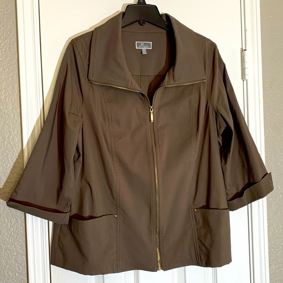 JM Collection | Jackets & Coats | Jm Collection Olive Green Jacket ...